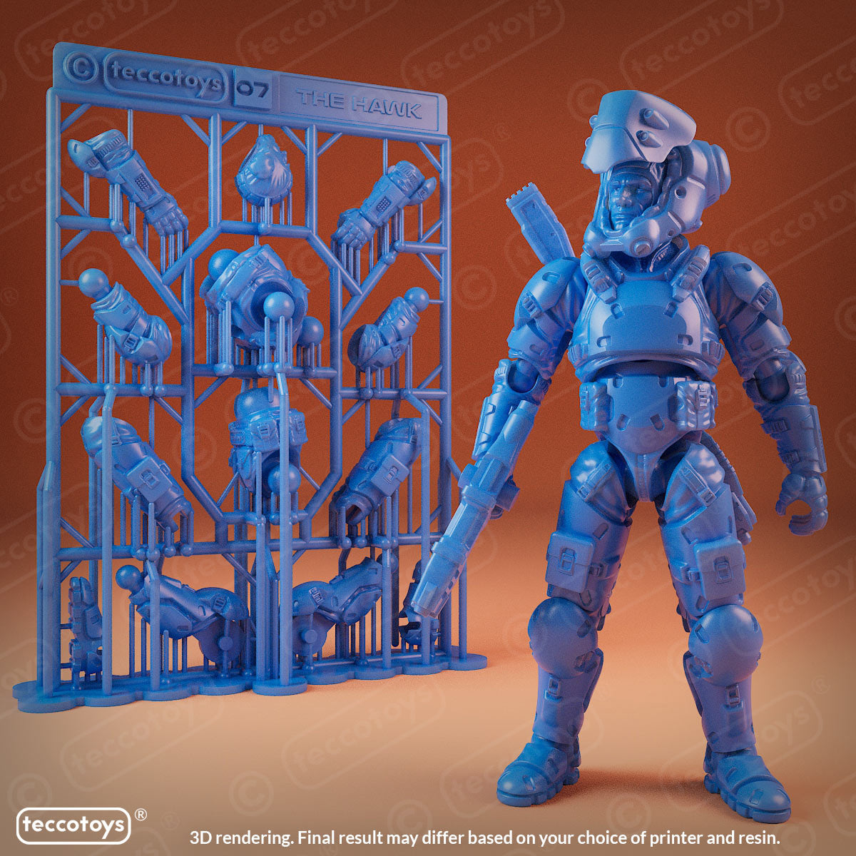 Age Of Mecha™ The Hawk (action figure kit print file) – teccotoys